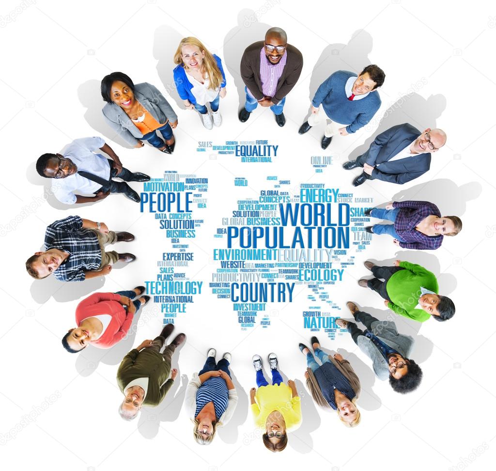 Diverse people and World Population Concept Stock Illustration by ...