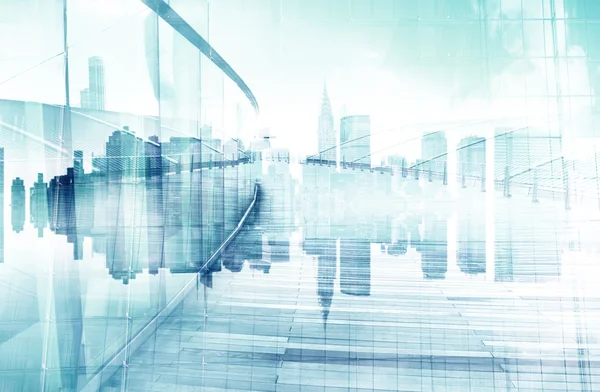 Abstract View of Urban Scene and Skyscrapers - Stock Image - Everypixel