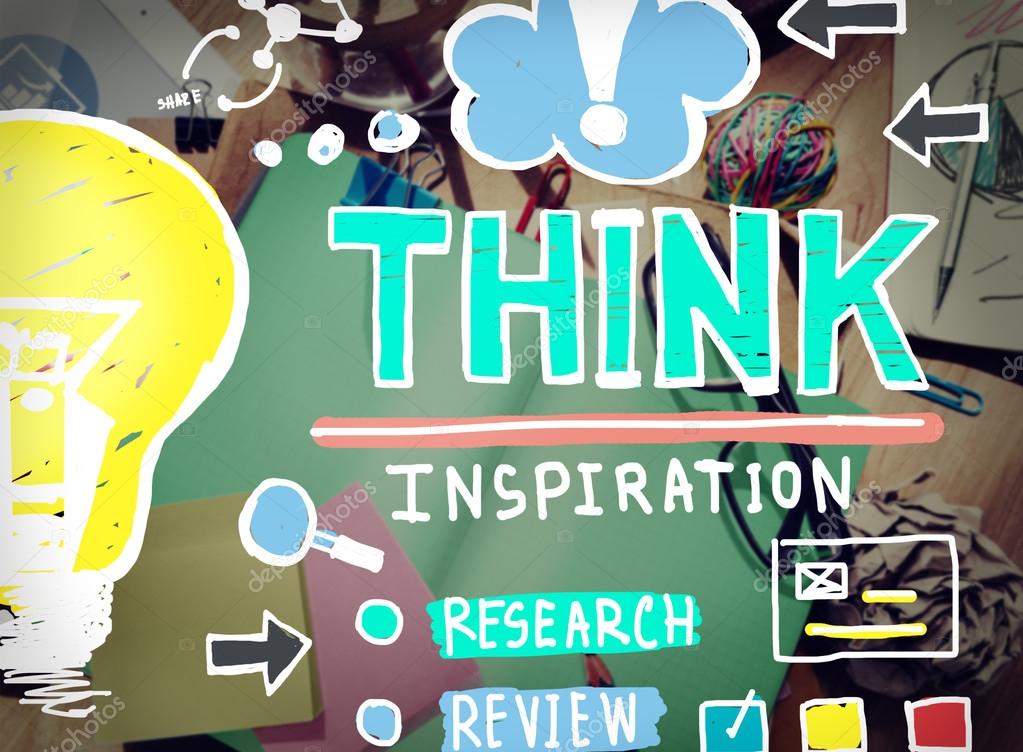 Think Inspiration Knowledge Solution Vision Innovation Concept Stock ...