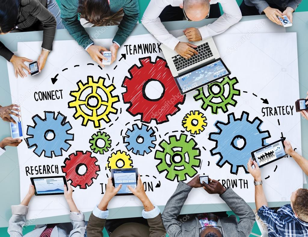 Concepto de trabajo en equipo equipo funcionalidad industria — Foto de ...