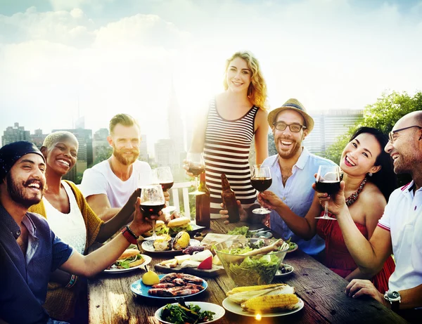 Friends Dining Outdoors - Stock Image - Everypixel