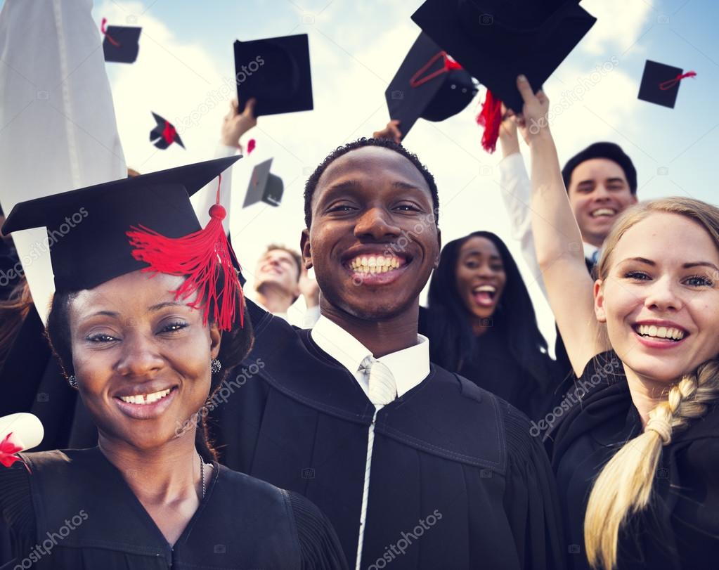 Students Celebration Graduation, Education Concept — Stock Photo ...
