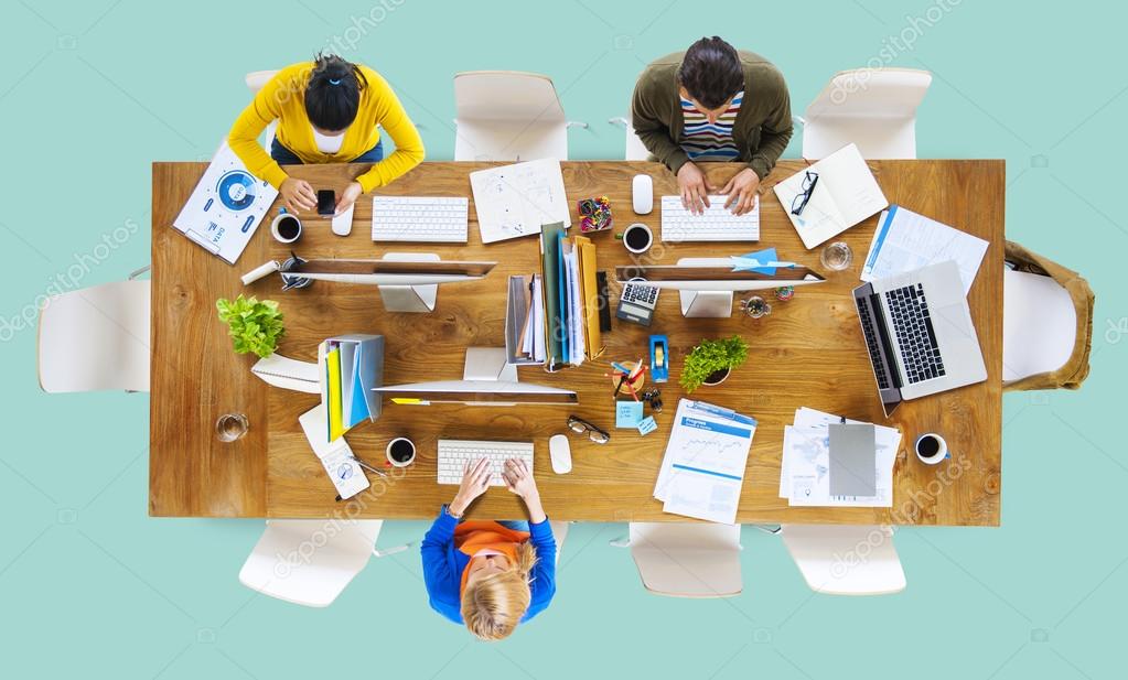 Businesspeople Working Place — Stock Photo © Rawpixel #84030728