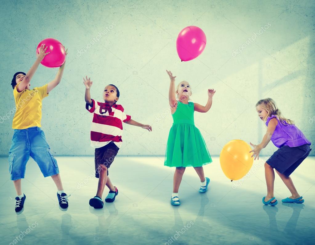 Children Playing with Balloons Stock Photo by ©Rawpixel 88133520