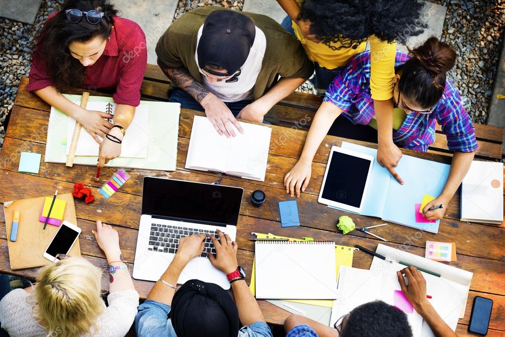 Diverse Group Of Students Studying