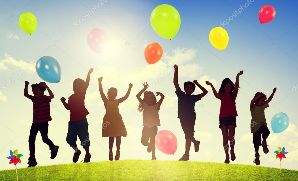 Children Playing with Balloons Stock Photo by ©Rawpixel 90180392