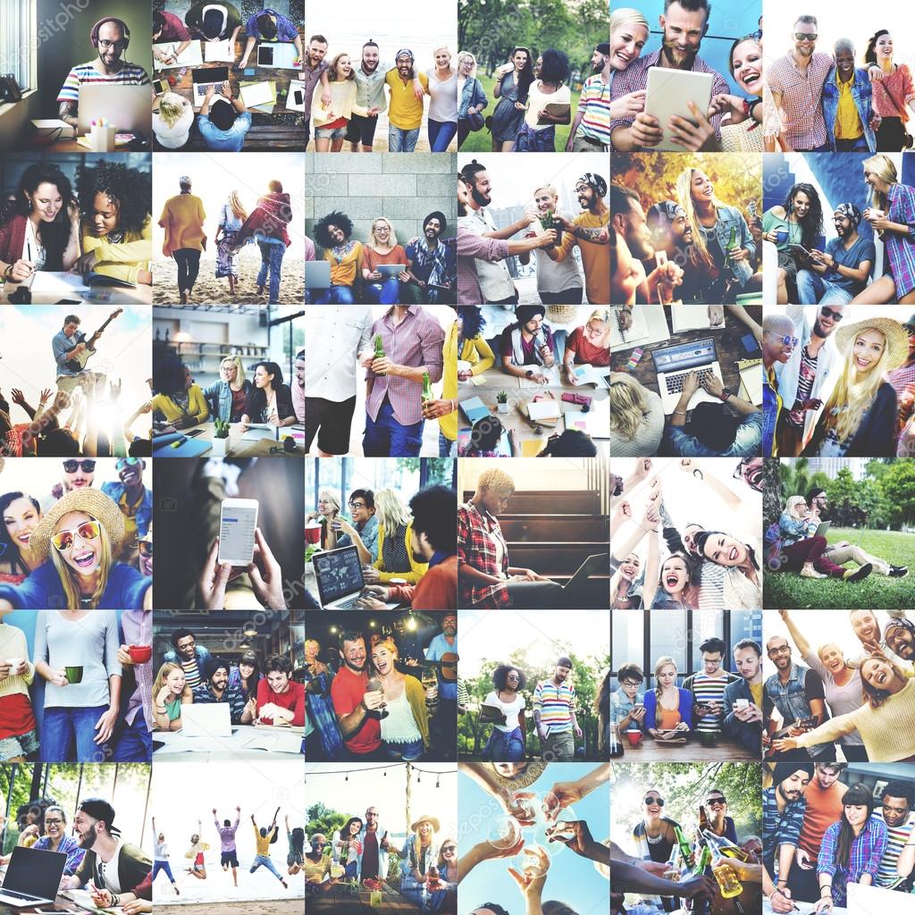 Collage of photos young happy people — Stock Photo © Rawpixel #92613240