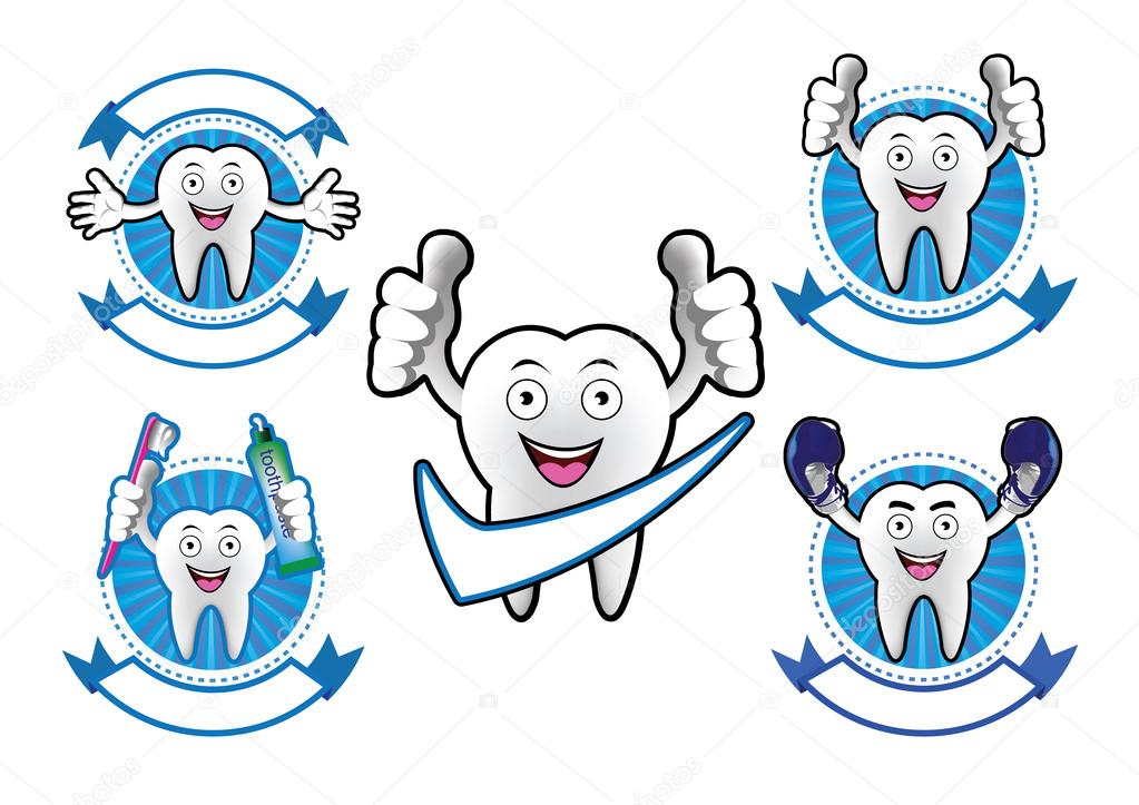 Cartoon Smiling tooth banner set — Stock Vector © goya.s #61866401