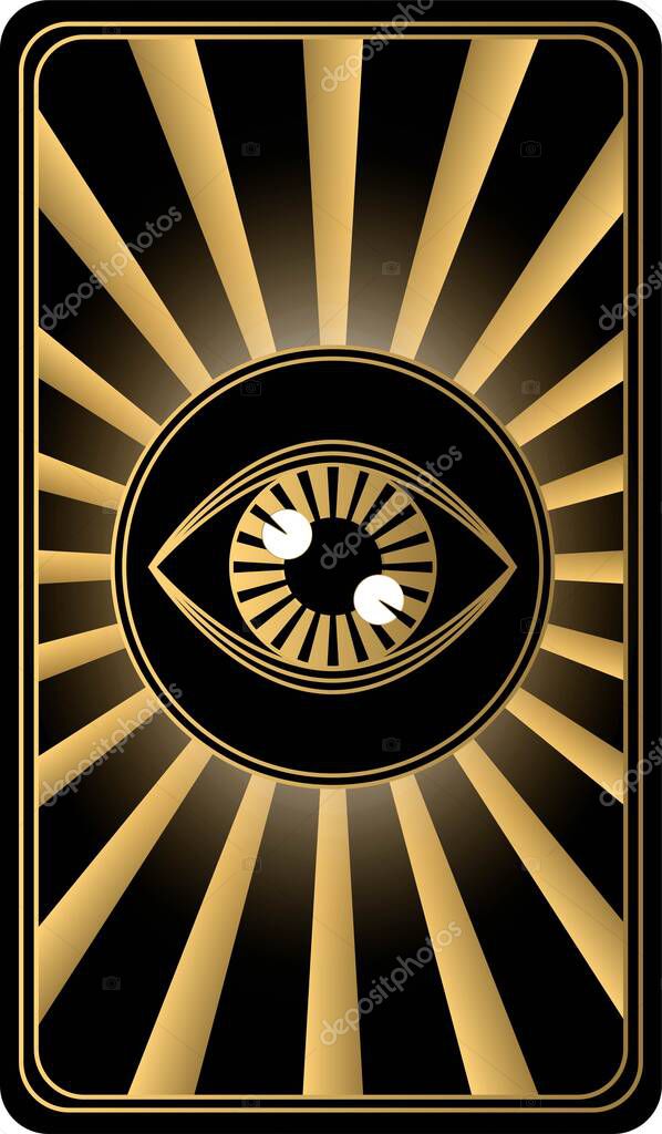 Cartas de tarot negro y oro. El reverso. Tarot deck. Ilustración ...