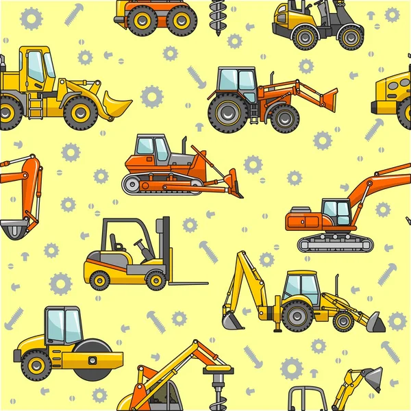 Heavy construction machines seamless pattern Stock Vector Image by ...