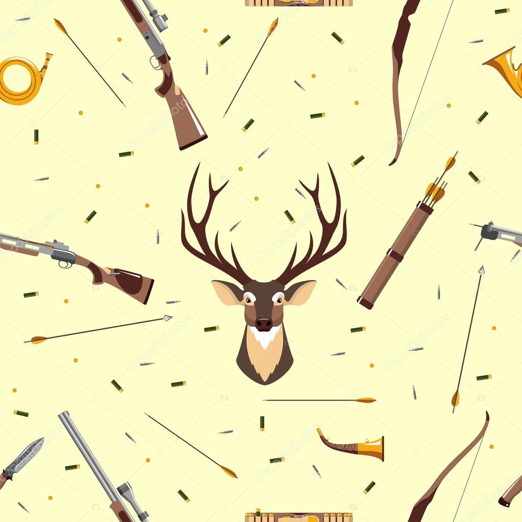 Hunting seamless pattern Stock Vector Image by ©yustus #55946345