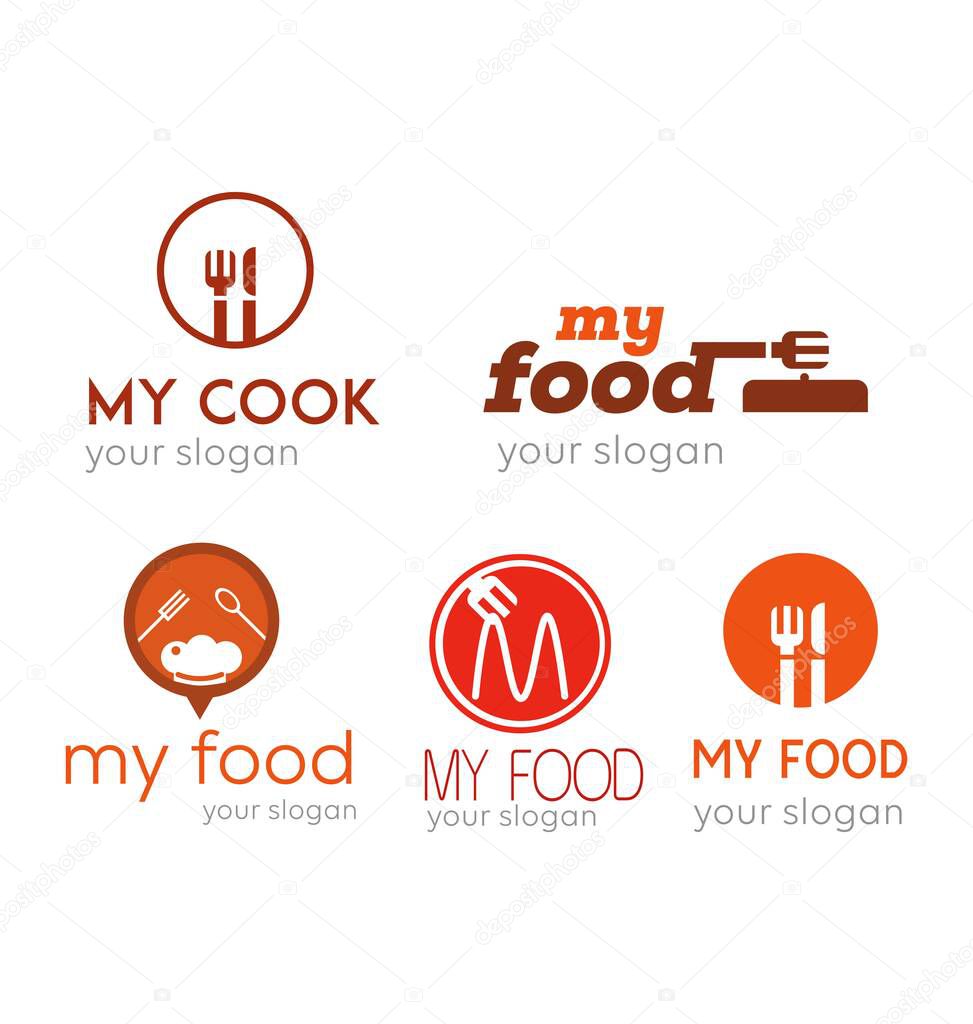 Conjunto de logotipos para aplicaciones alimentarias. Logos ...