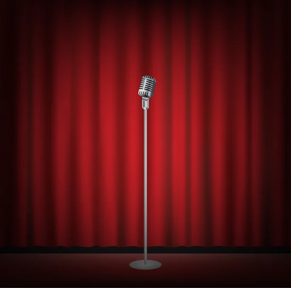 Vintage Microphone On Illuminated Stage Stock Vector Image by ©Mogil ...