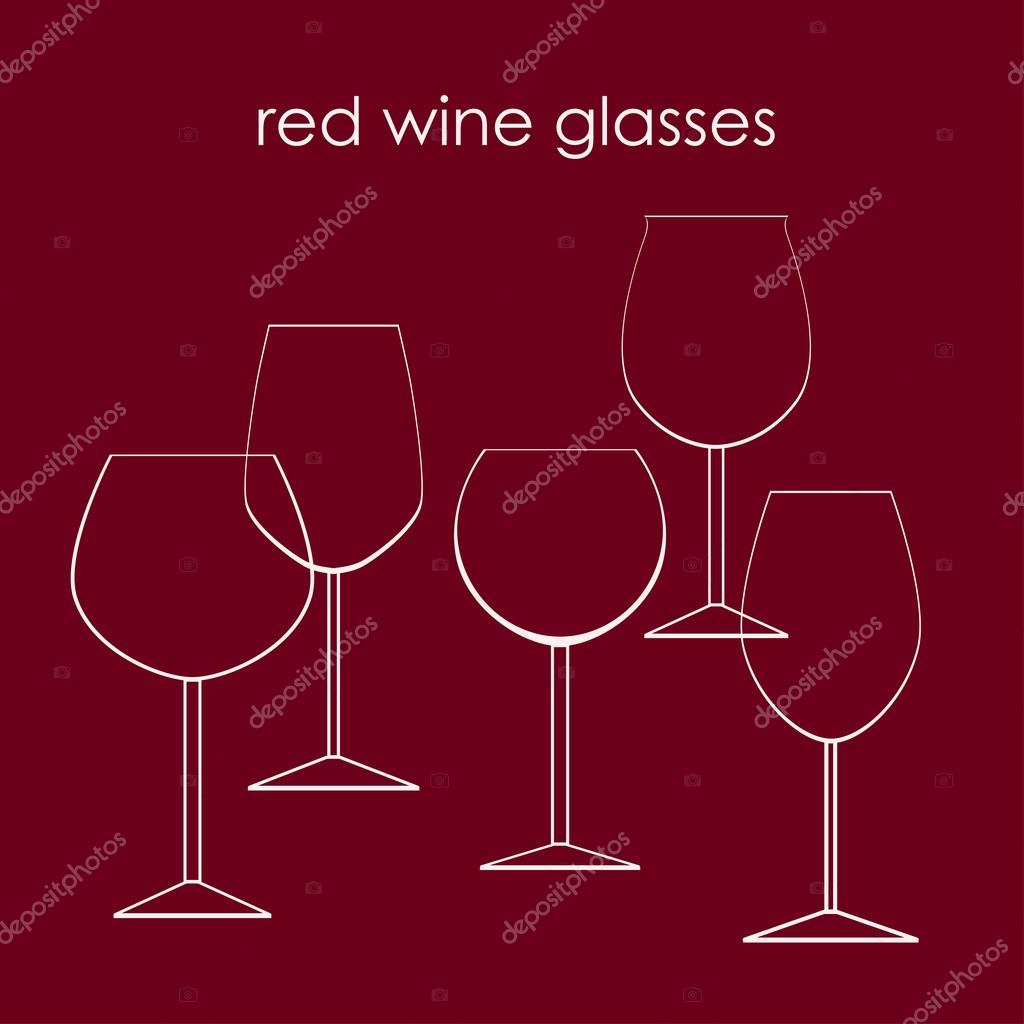 Red Wine Glasses Stock Vector By ©rockyraccoon 114196068