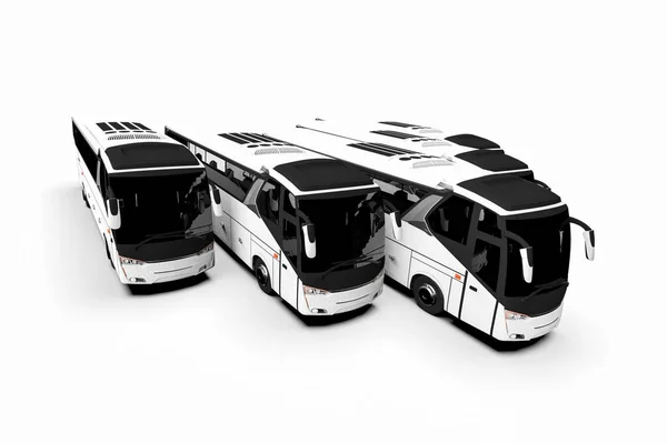 Render Representing Fleet Buses Fleet Buses — Stock Photo ...