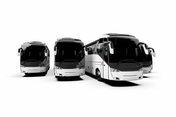 Render Representing Fleet Buses Fleet Buses — Stock Photo ...