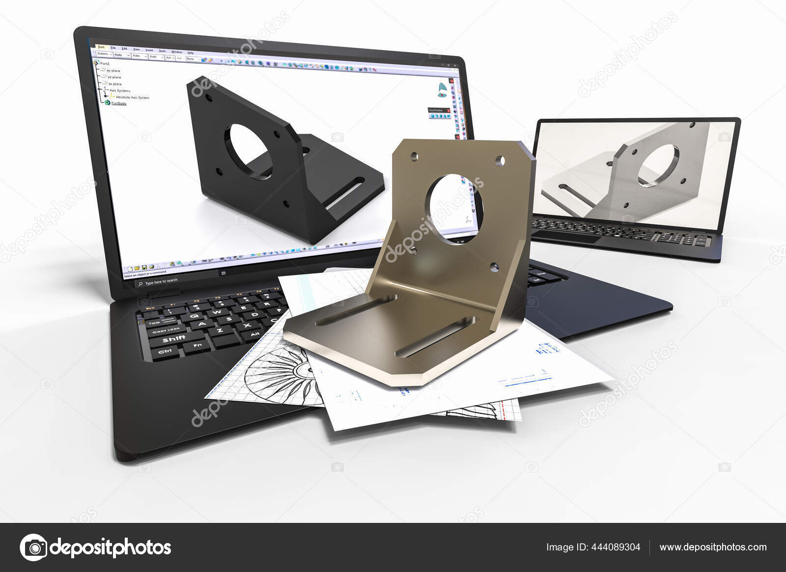 Render Image Representing Sheet Metal Design Help Cad — Stock Photo ...