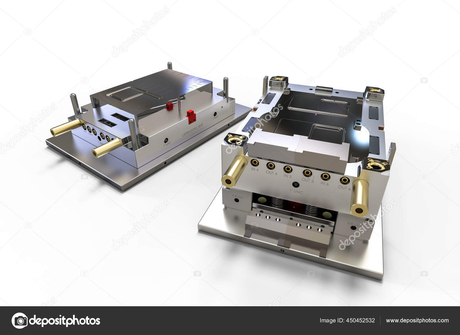 Render Image Plastic Injection Mold Representing Cad Development Stock ...