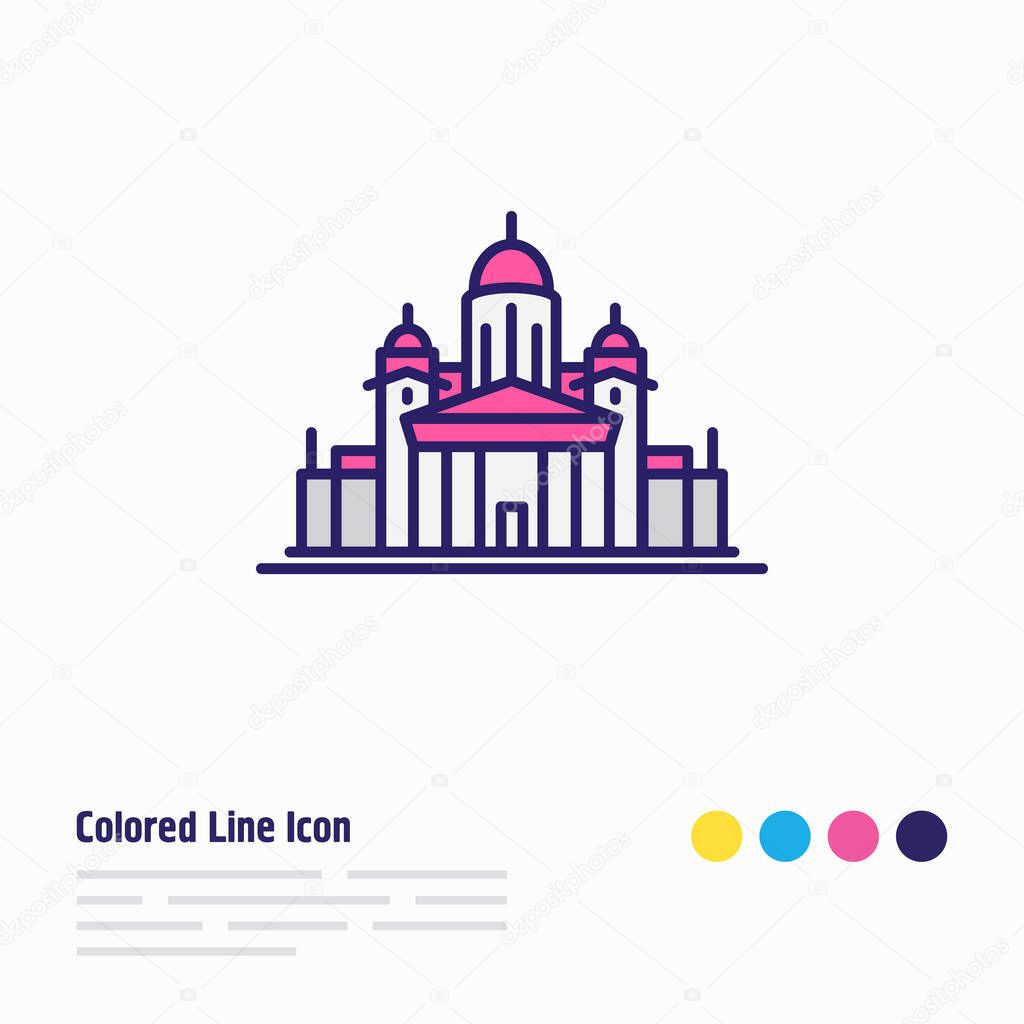 ilustraci n de helinski catedral icono l nea de color. Hermoso elemento de cultura tambi n se ...