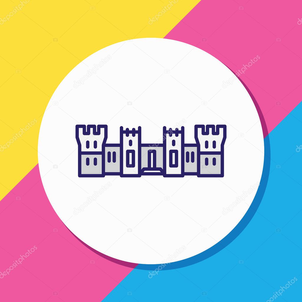 ilustraci n de la l nea de color del icono del castillo de windsor. Hermoso elemento de puntos ...