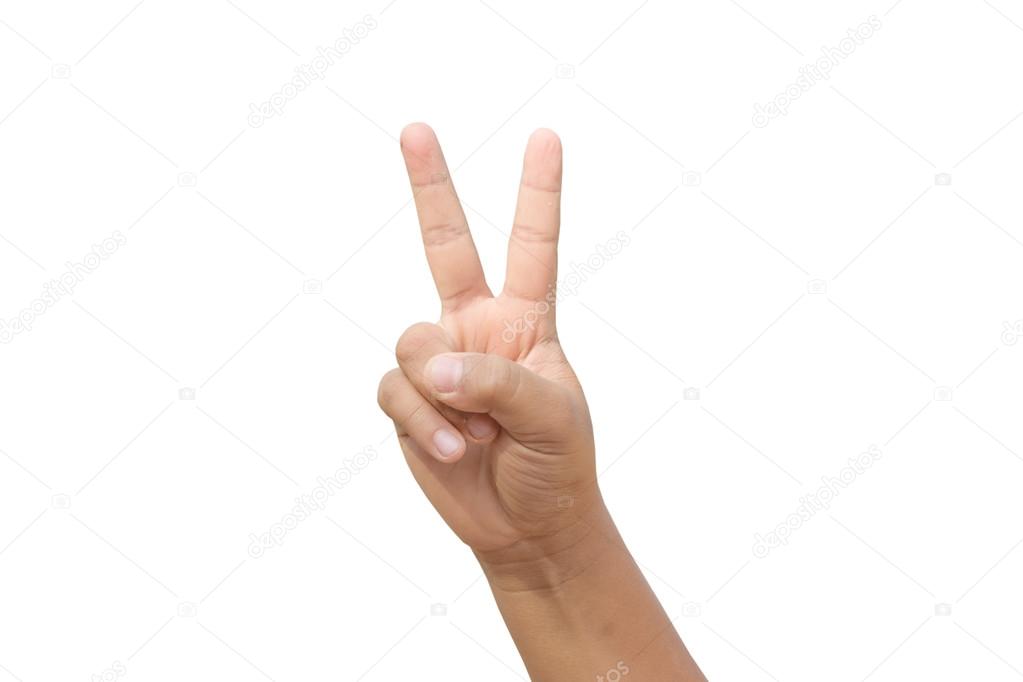 Number two hand symbol Stock Photo by ©changephoto 104893372