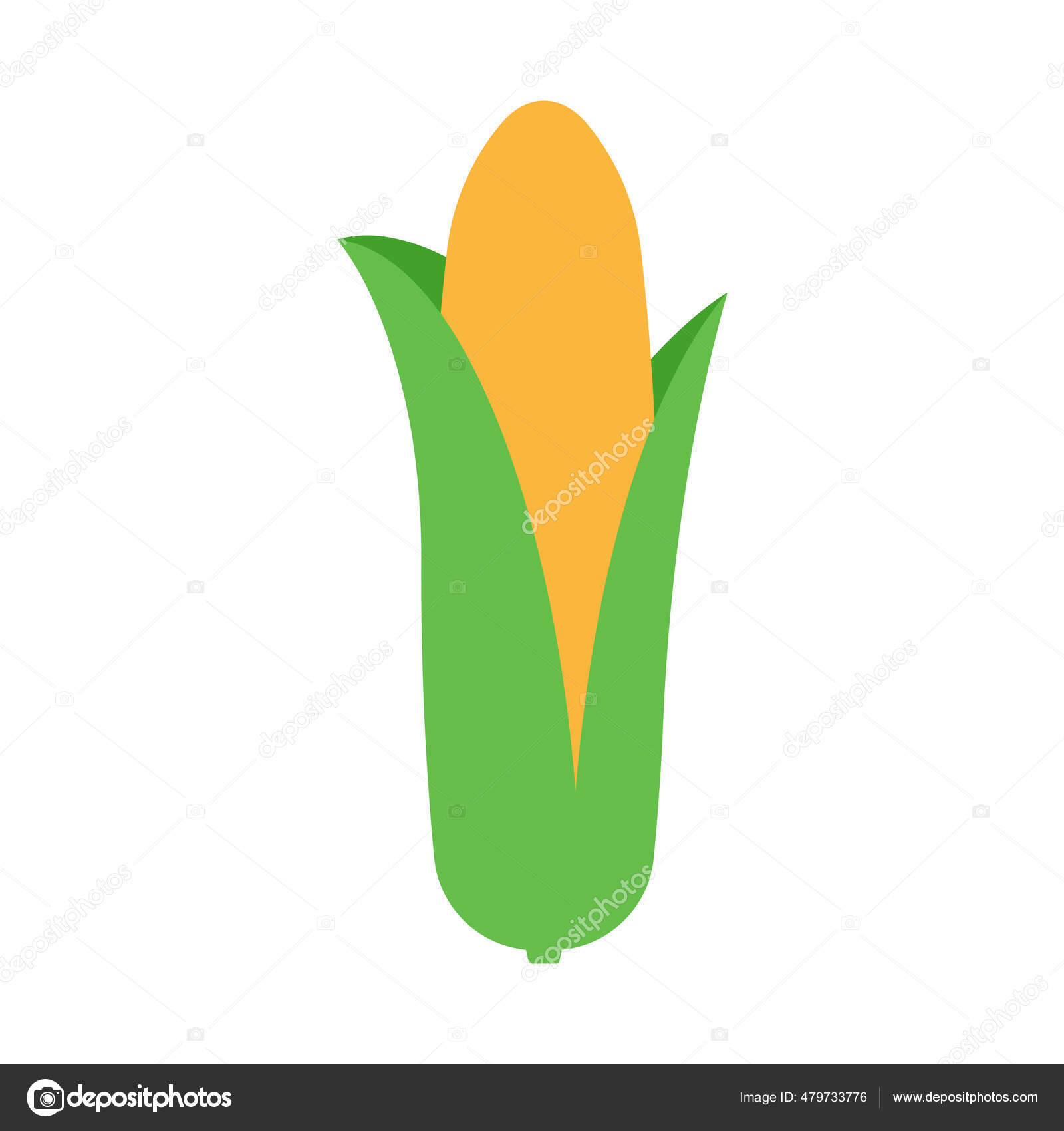Ear Corn Minimal Style Sweet Corn Minimal Style Side View Stock Vector ...