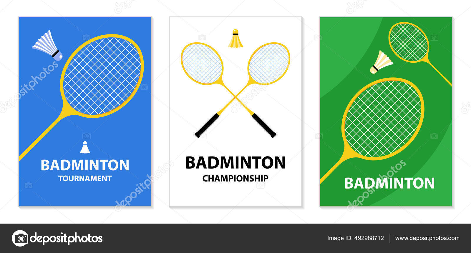 Badminton Tournament Posters Badminton Rackets Shuttlecock Sports ...