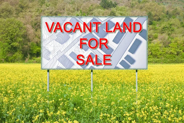 Advertising billboard immersed in a rural scene with Vacant Land for ...