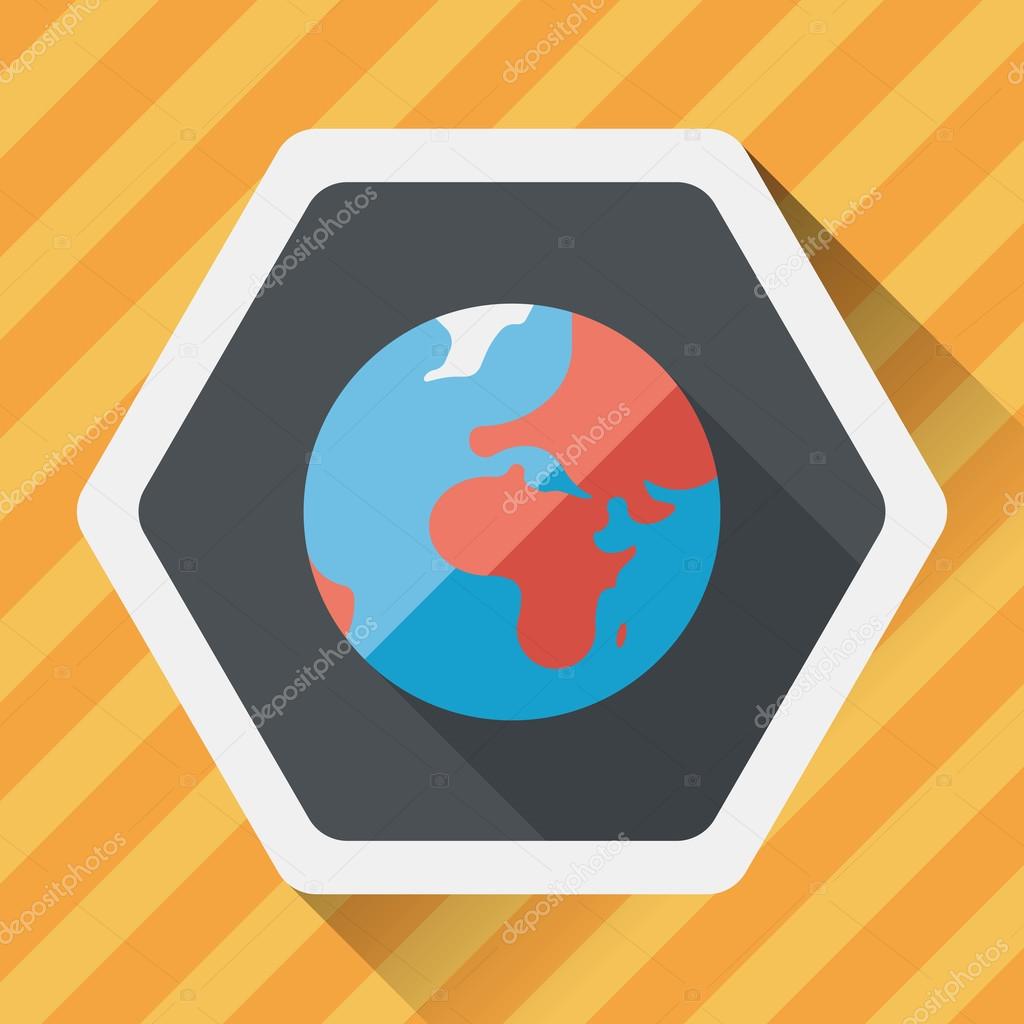 Space earth flat icon with long shadow,eps10 Stock Vector Image by ...