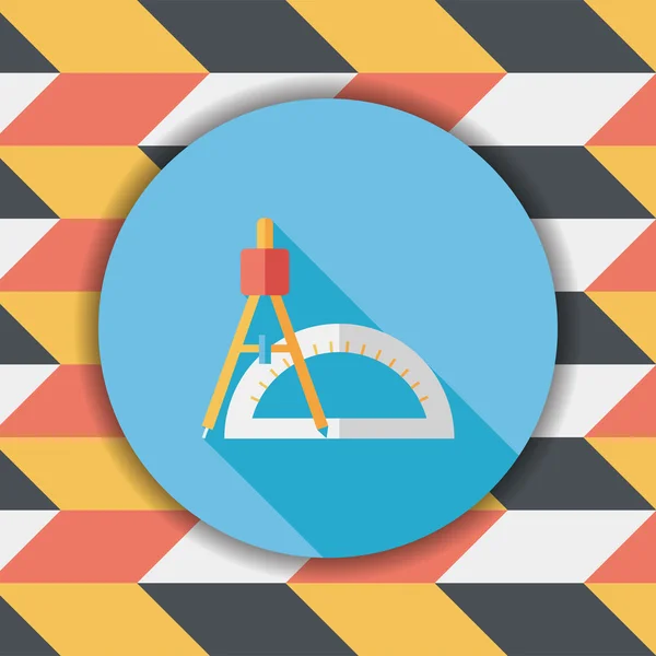 Rulers and compass flat icon with long shadow,eps10 Stock Vector Image ...