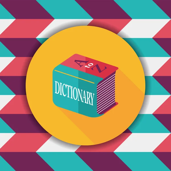 Dictionary flat icon with long shadow,eps10 — Stock Vector © eatcute ...