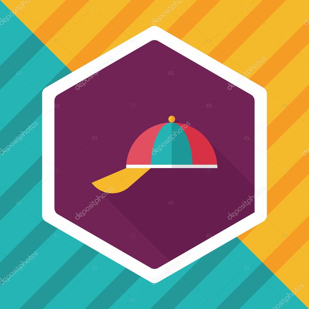 Peaked cap flat icon with long shadow,eps10 — Stock Vector © eatcute ...