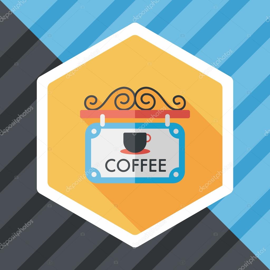 Coffee shop signs flat icon with long shadow,eps10 Stock Vector by ...