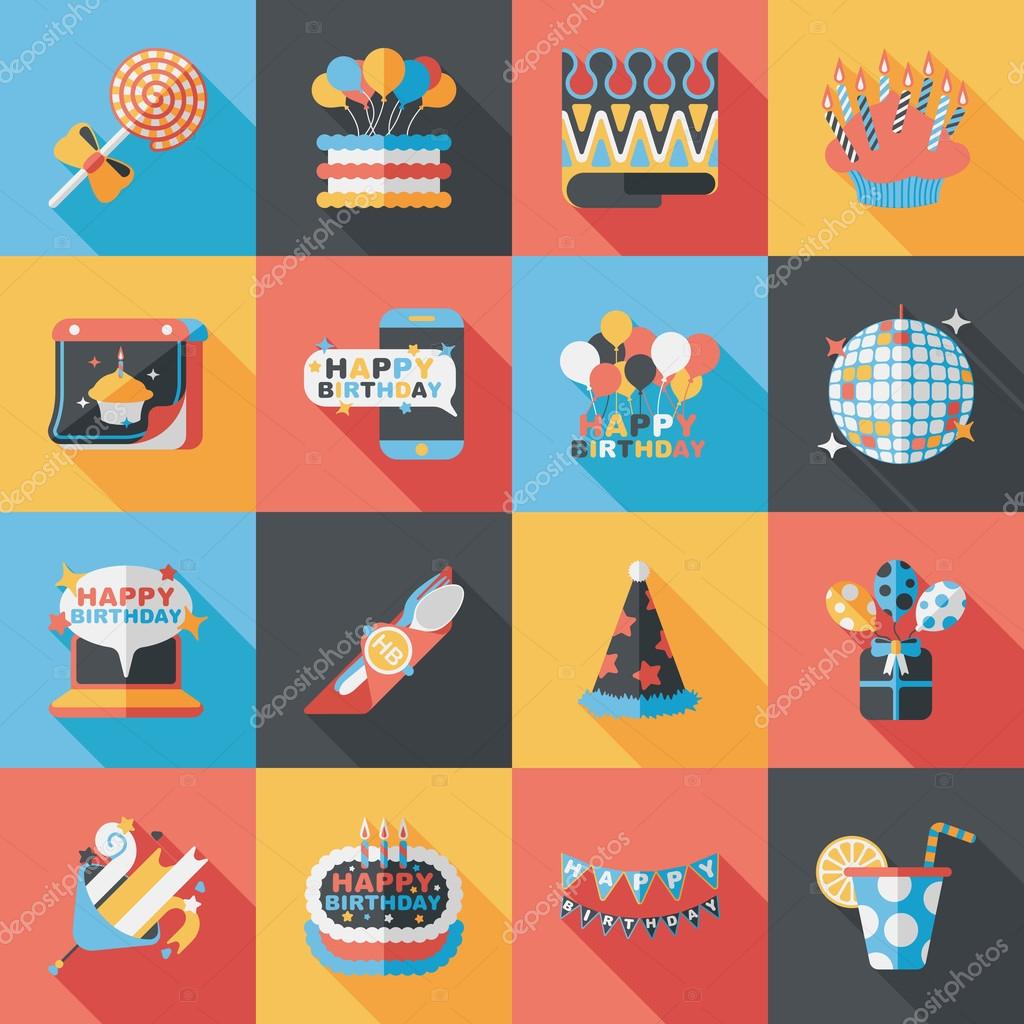 Celebration and birthday icons set Stock Vector Image by ©eatcute ...