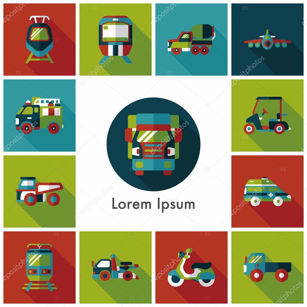 Transportation and vehicle icons set — Stock Vector © eatcute #116321918