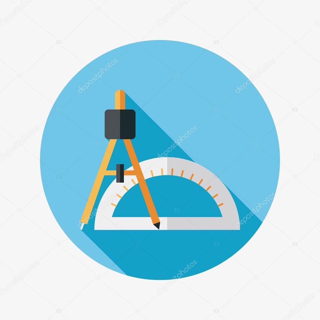 règles et compas icône plate à grandissime, eps10 — Image vectorielle ...