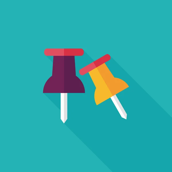 Push pin flat icon with long shadow, line icon — Stock Vector © eatcute ...