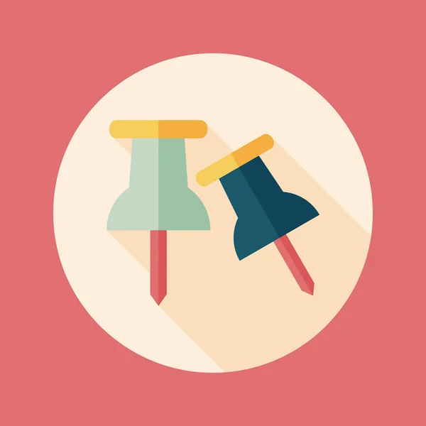 Push pin flat icon with long shadow, line icon — Stock Vector © eatcute ...