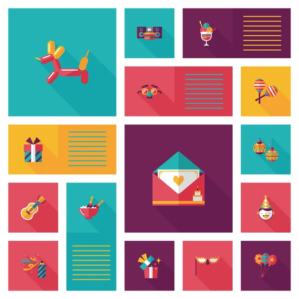 Birthday ui flat banner background set, eps10 Stock Illustration by ...