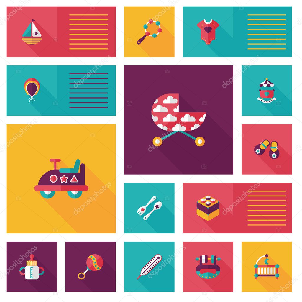 Baby flat ui bakcground set Stock Vector Image by ©eatcute #53873487