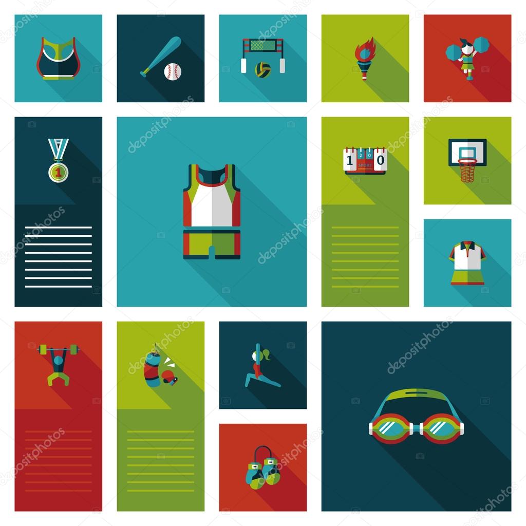 Sport flat ui bakcground set, eps10 Stock Vector Image by ©eatcute ...