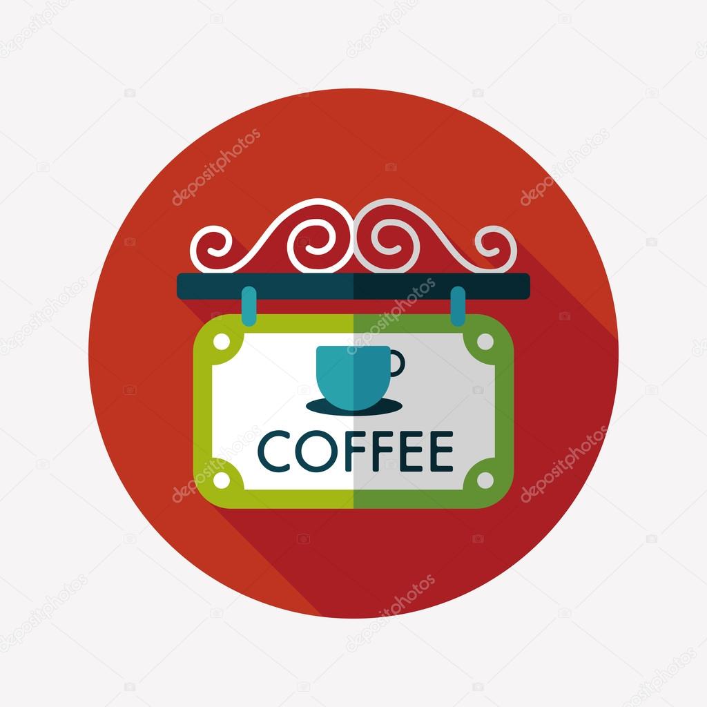 Coffee shop signs flat icon with long shadow,eps10 Stock Vector Image ...