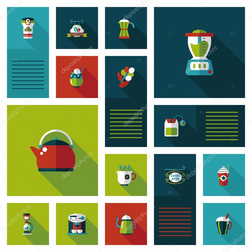 Coffee flat ui background set, eps10 Stock Vector Image by ©eatcute ...