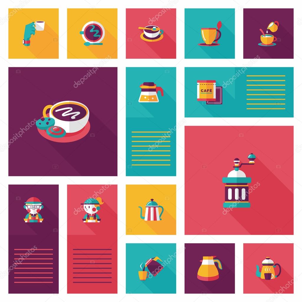 Coffee flat ui background set, eps10 Stock Vector Image by ©eatcute ...