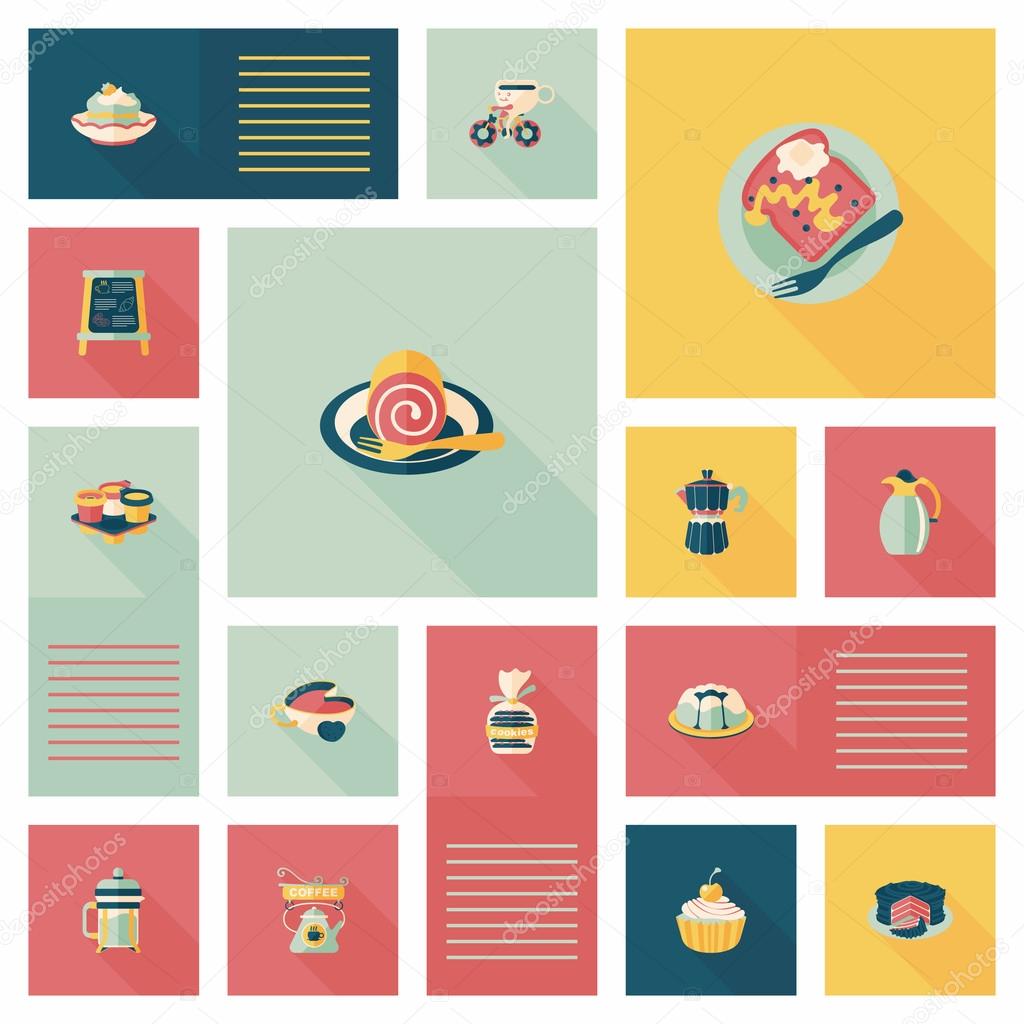 Coffee flat ui background set, eps10 Stock Vector Image by ©eatcute ...