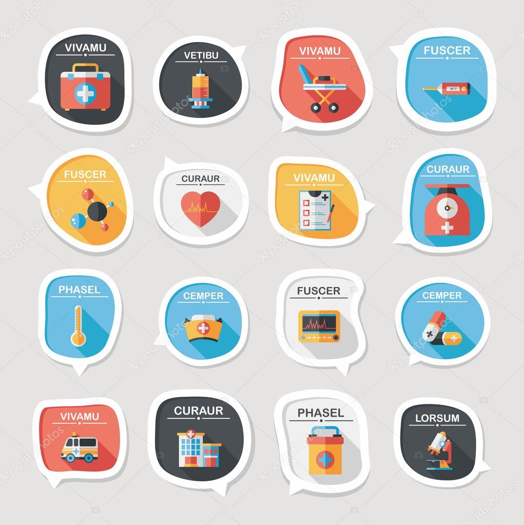 Hospital bubble speech banner design flat background set, eps10 Stock ...