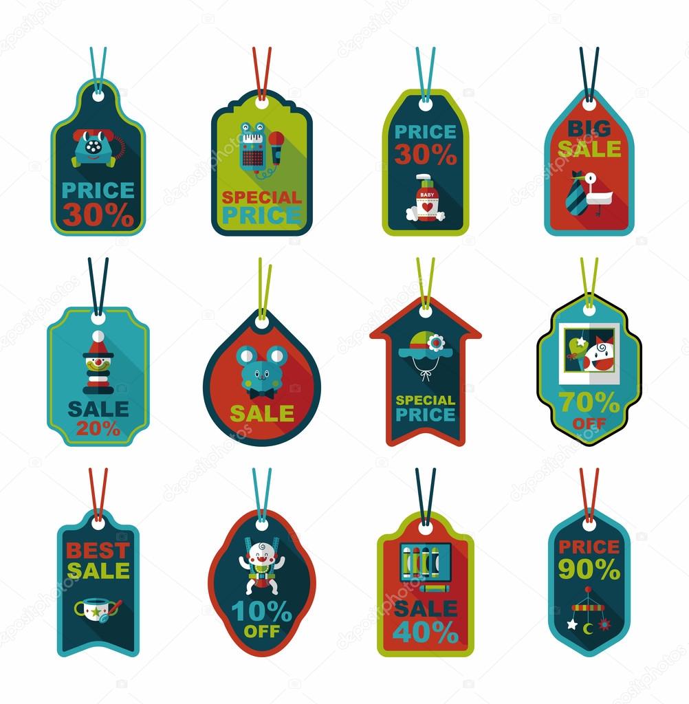Baby tag banner design flat background set, eps10 Stock Vector Image by ...
