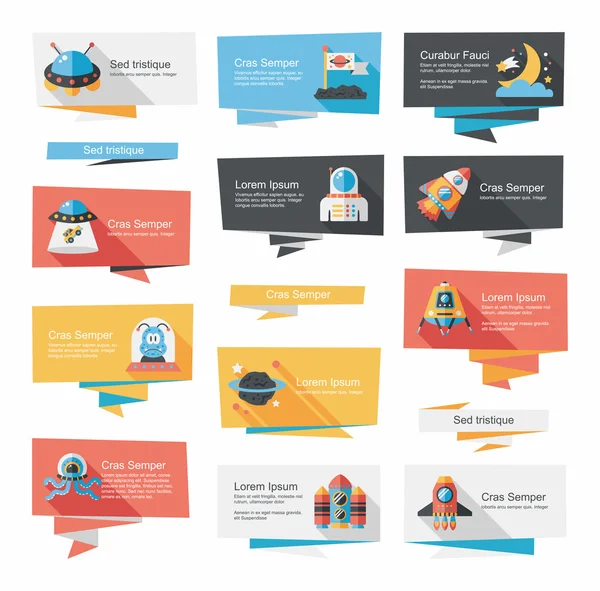 Space banner flat design background set, eps10 Stock Vector Image by ©eatcute #59457739