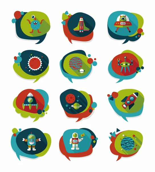 Space speech bubble flat design background set, eps10 Stock Vector ...