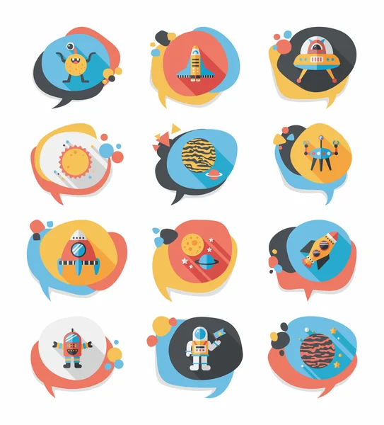 Space speech bubble flat design background set, eps10 Stock Vector ...
